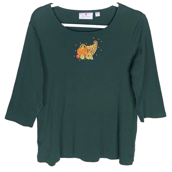 Quacker Factory | Tops | Quacker Factory Green Cornucopia Fall Harvest ...